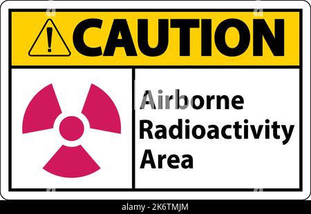 Caution Airborne Radioactivity Area Symbol Sign On White Background ...