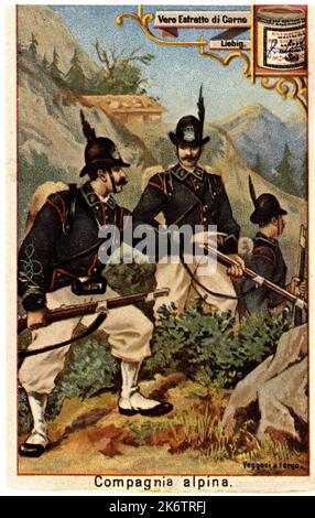 1887 , ITALY : A collectible Figurina LIEBIG with italian military ...