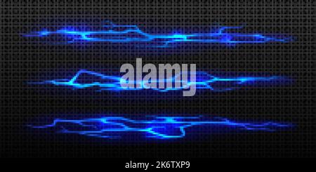 Magic glow in ground cracks, blue glowing texture in cracking holes or ...