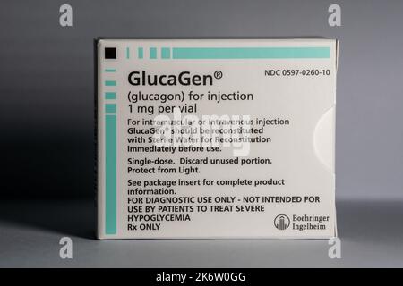 Human Insulin molecule. It is peptide hormone, produced by beta cells of the pancreas, used for ...
