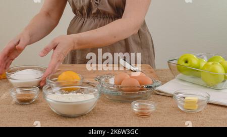 Apple cake with biscuit base recipe, step by step baking process ...