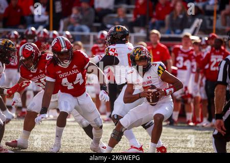 Indiana linebacker Aaron Casey (44) attempts to stop a run by Michigan ...