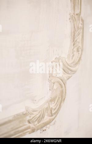 Beautiful plaster wall decor. Plaster decorations on the wall during ...