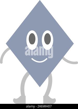 Rhombus cartoon geometric shape for kids to learn basic math education ...