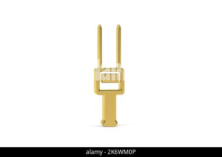 Golden 3d moisture meter icon isolated on white background - 3D render ...