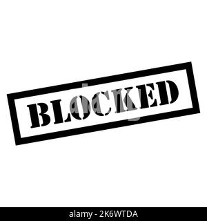 Blocked stamp symbol, label sticker sign button, text banner vector ...