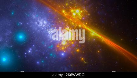 Fractal spiral. Fantastic abstract background from stars and galactic ...