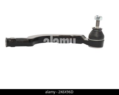 Car track rod end steering joint isolated against a white background ...