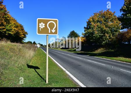 U-turn sign with a flower at Hunstanton, Norfolk, UK Stock Photo - Alamy