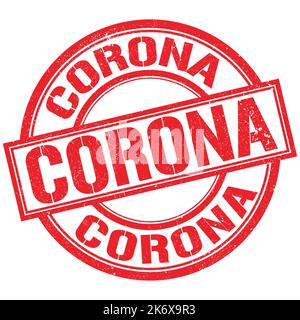 CORONA, text written on red rectangle stamp sign Stock Photo - Alamy