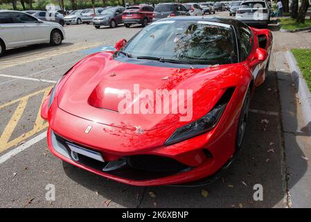 Ferrari F8 Tributo supercar side view Stock Photo - Alamy