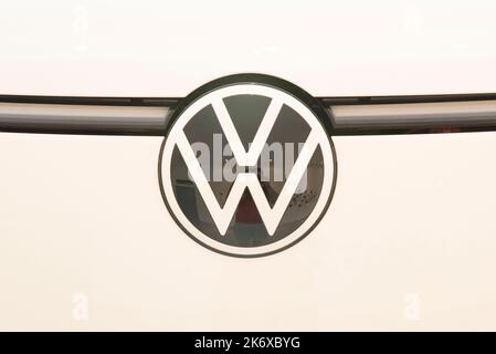 VW ID Buzz Cargo van, side view isolated on white background Stock ...