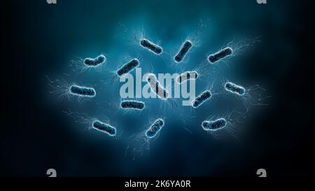 Helicobacter pylori bacteria 3d render realistic frame with place for ...