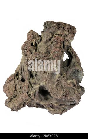 volcanic slag from Mount Etna, Sicily isolated on white background ...