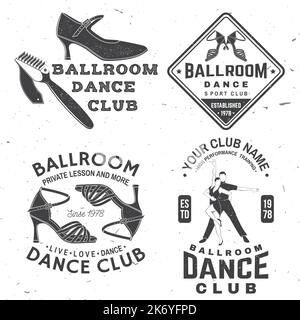 Set of Ballroom dance sport club Bright Neon Sign. Dance sport neon ...
