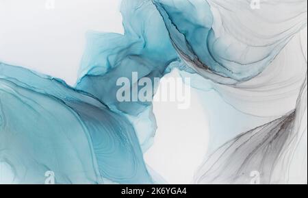 Ink, paint, abstract creative grunge background. Closeup of the alcohol ...