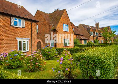 Street view of nice houses of Hythe-coastal market town on the edge of ...