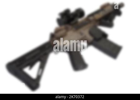 The variocolored blurred image special forces rifle Stock Photo - Alamy