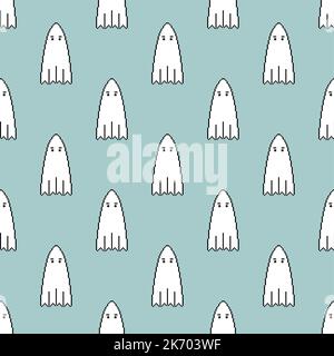 Ghost pixel art pattern seamless. Spooky cartoon pixelated background ...