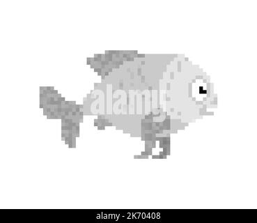 Fish Pixel art. 8 bit Carp. pixelated Vector illustration Stock Vector ...
