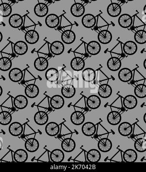 Bicycle, bike icon sign. Seamless pattern on a gray background. Vector ...