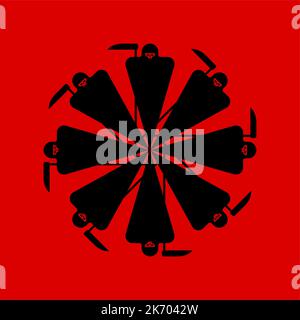 Grim Reaper logo. Death symbol. Vector illustration Stock Vector Image ...