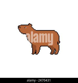 Capybara Pixel art. 8 bit guinea pig. pixelated Vector illustration ...