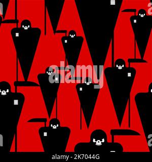 Grim Reaper Pattern seamless. Death Background. Vector texture Stock ...