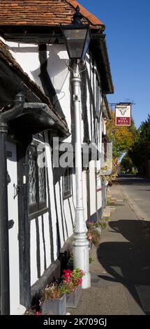 The Bull Pub and Cottages Much Hadham Hertfordshire Stock Photo - Alamy