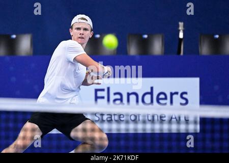 Dutch Jesper De Jong pictured in action during the qualification game ...