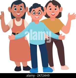 three persons group avatars characters Stock Vector Image & Art - Alamy