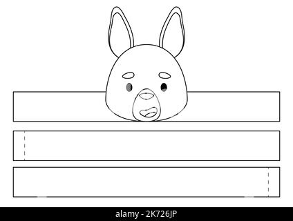 Printable kangaroo paper crown. Party headband die cut template for ...