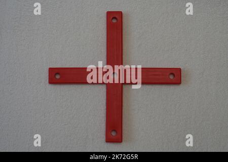 red cross ring throwing target game on white background, Plastic games ...