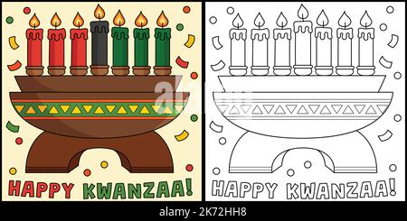 Happy Kwanzaa Kinara Cartoon Colored Clipart Stock Vector Image & Art ...