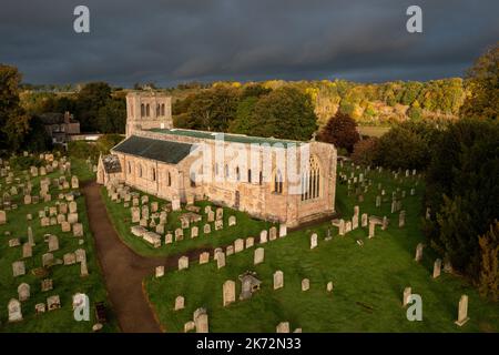 Norham Church, built in 1161 by the Bishops of Durham during its long ...