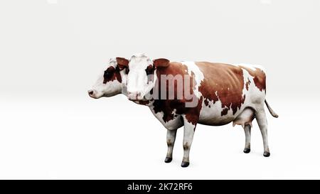 mutant cow isolated on white background 3d illustration Stock Photo - Alamy