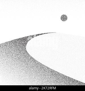 Grain dune desert. Stipple eastern landscape and terrain background ...
