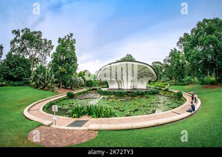 The Shaw Foundation Symphony Stage is used for outdoor concerts at the ...