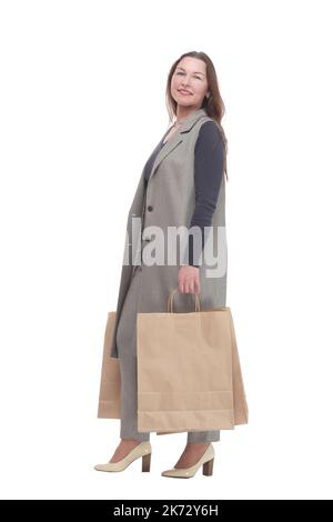 in full growth. elegant woman with shopping bags Stock Photo - Alamy