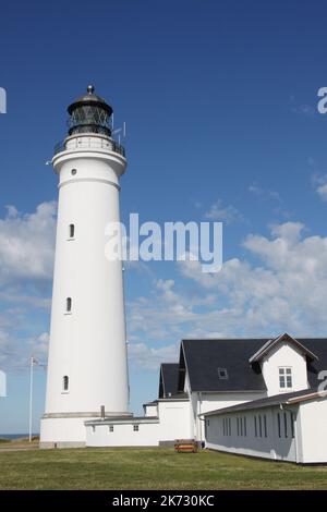 Hirtshals white lighthouse in Denmark Stock Photo - Alamy