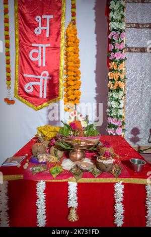 Beautiful offerings at a temple in Mumbai for the auspicious Indian ...
