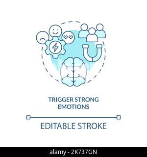 Trigger strong emotions concept blue gradient icon Stock Vector Image ...