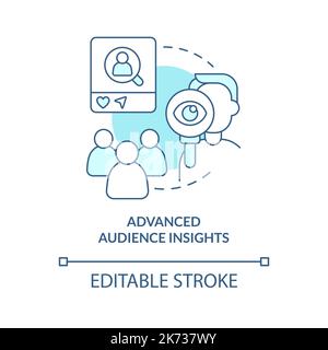 Advanced audience insights concept blue gradient icon Stock Vector ...
