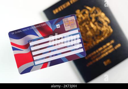 UK Global Health Insurance Card also known as a GHIC card, with a ...