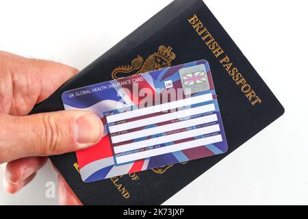 UK Global Health Insurance Card also known as a GHIC card, with a ...