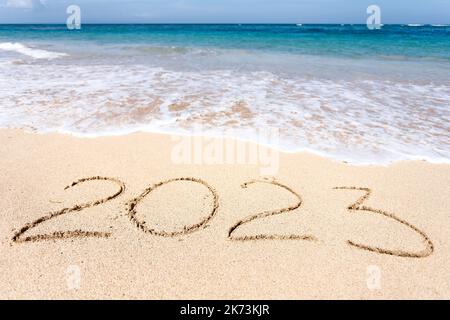 New Year 2023 on the beach Stock Photo - Alamy