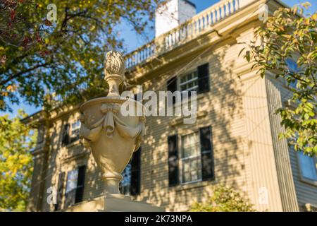 Salem, MA, US-October 10, 2022: The Pierce-Nichols House in the McIntire Historic District is ...