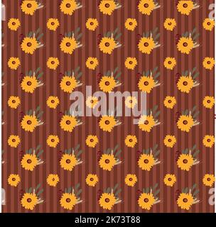 Autumn pumpkins with teal background pattern. Maple leaves, sunflowers ...