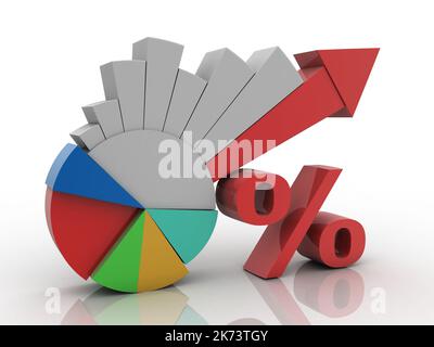 3d rendering Stock market online business concept. business Graph Stock ...