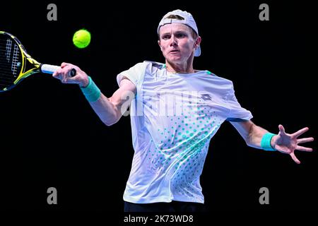 Dutch Jesper De Jong pictured in action during the qualification game ...
